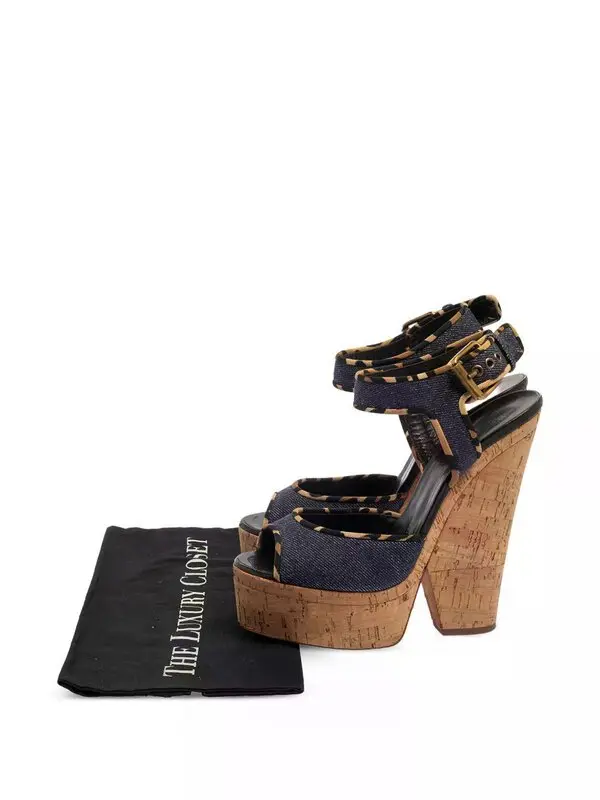 GIUSEPPE ZANOTTI 155mm Denim Platform Sandals