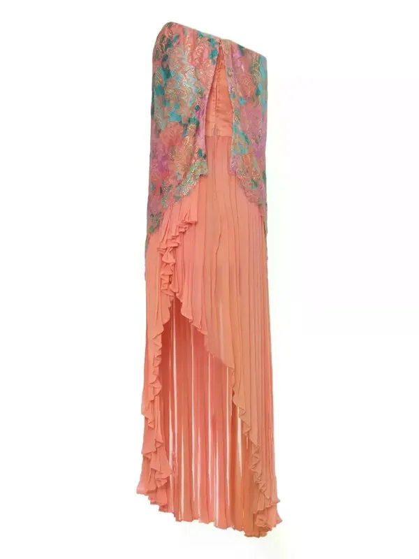 André Laug Vintage Printed Asymmetric Dress