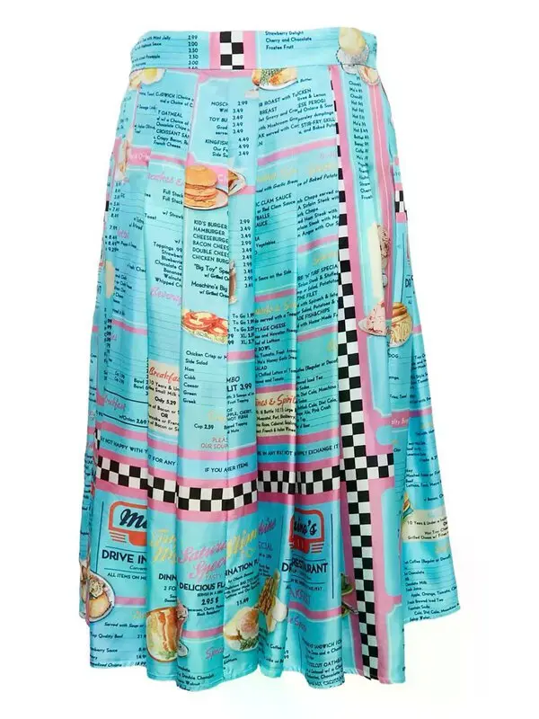 Moschino Menu-print Flared Skirt
