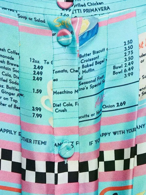 Moschino Menu-print Flared Skirt