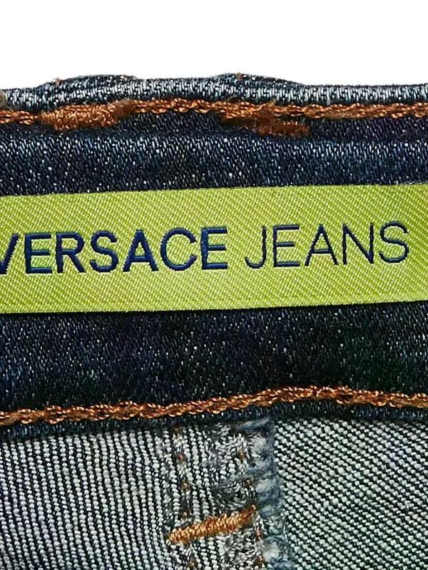 Versace 2023 Embroidered Rhinestone Jeans