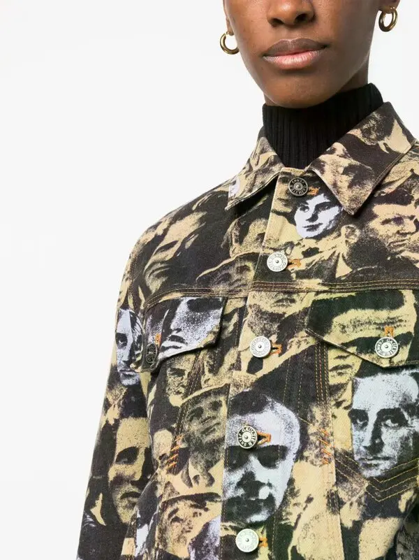 JEAN PAUL GAULTIER 1997 Faces Print Denim Jacket
