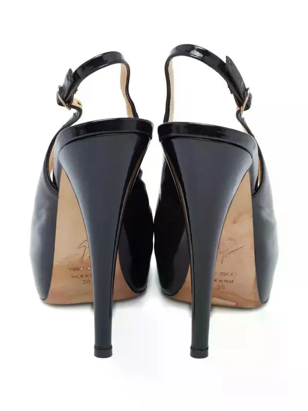 GIUSEPPE ZANOTTI 140mm Platform Slingback Sandals - Black