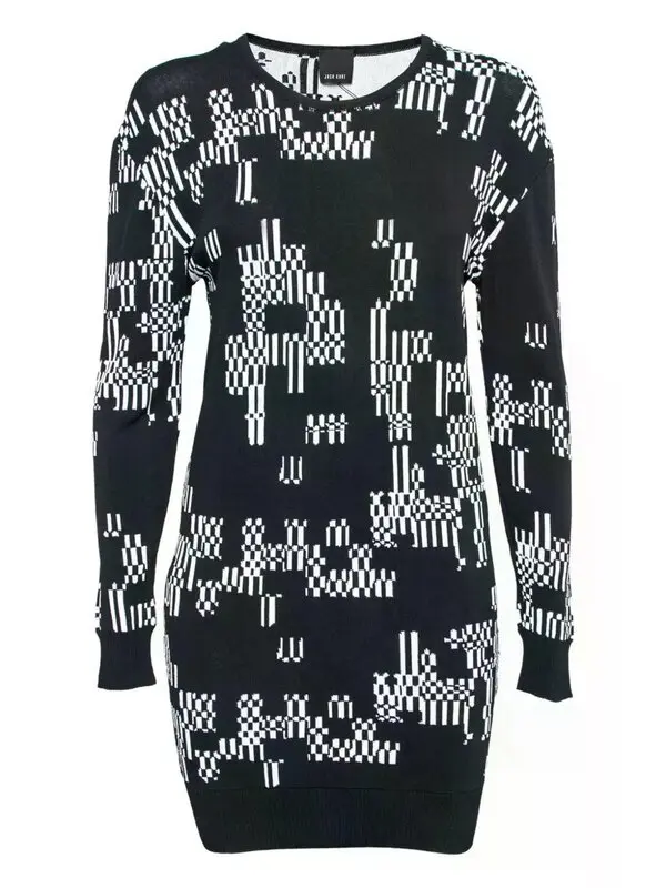Josh Goot Patterned Sweater Dress - Black