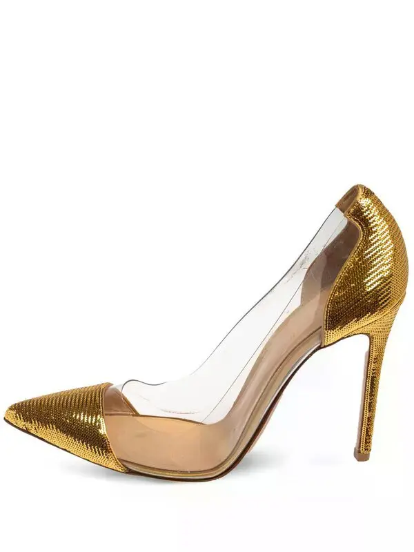 GIANVITO ROSSI 105mm Sequinned Pumps - Gold