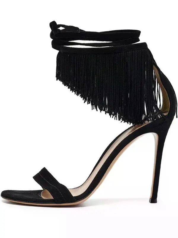 GIANVITO ROSSI 110mm Olivia Fringed Sandals