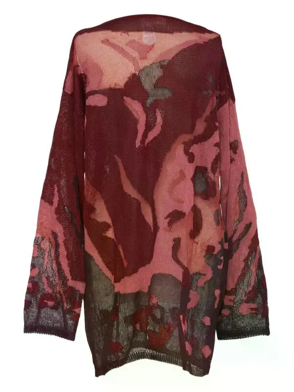 KRIZIA Patterned Intarsia Knit Sweater