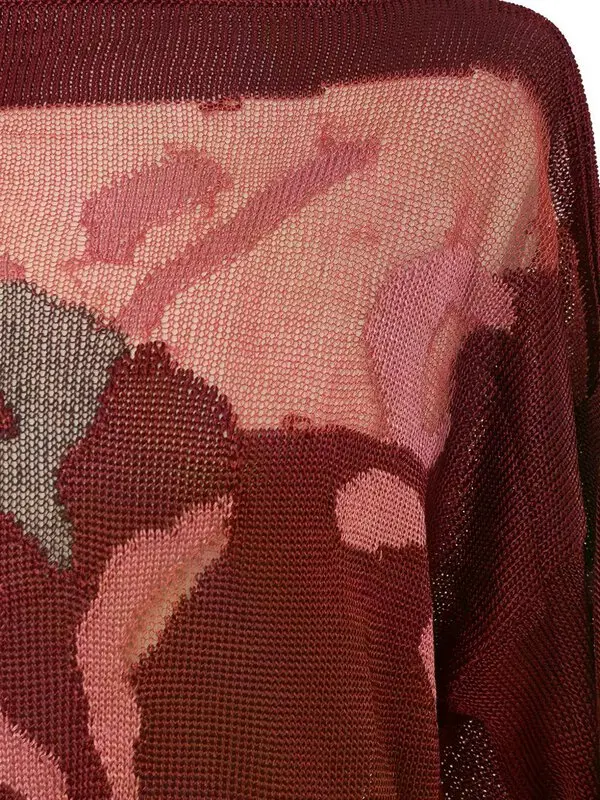KRIZIA Patterned Intarsia Knit Sweater