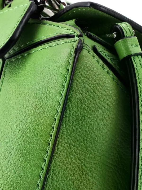 Loewe Puzzle Leather Mini Crossbody Bag - Green
