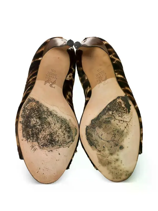 GINA Leopard-print Crystal Sandals