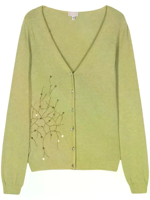 Versace 2000s Sequin-embellished Embroidered Cardigan