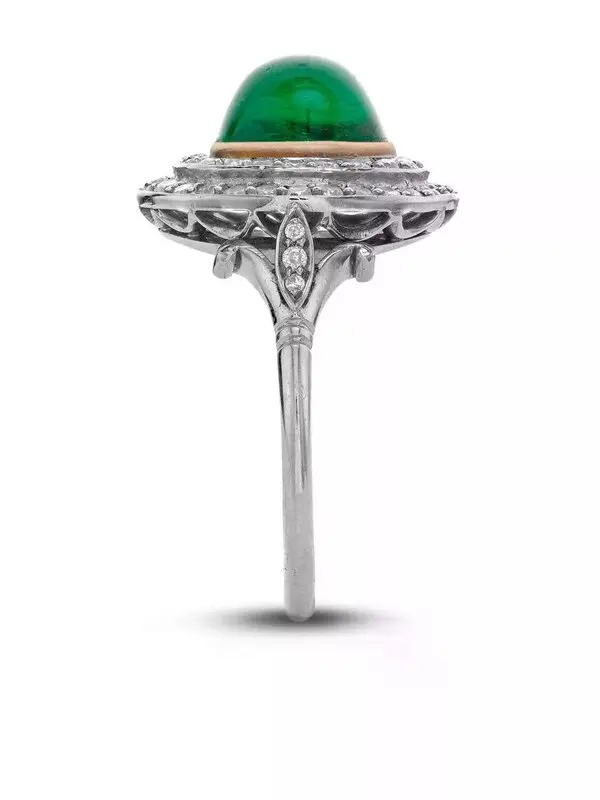 PRAGNELL Platinum, Emerald, And Diamond Ring