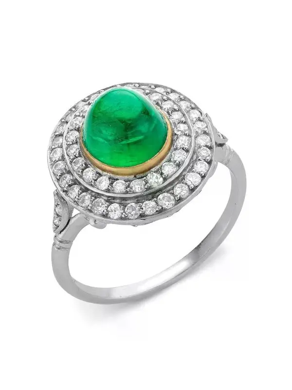PRAGNELL Platinum, Emerald, And Diamond Ring