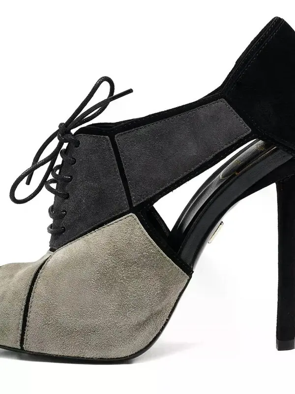 ROGER VIVIER Paneled Lace-up Stiletto Boots