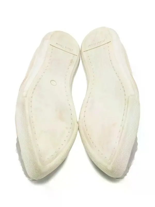Miu Miu Crystal-embellished Leather Sneakers