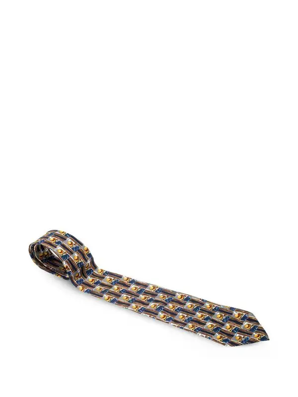 Dunhill Patterned Silk Tie - Blue