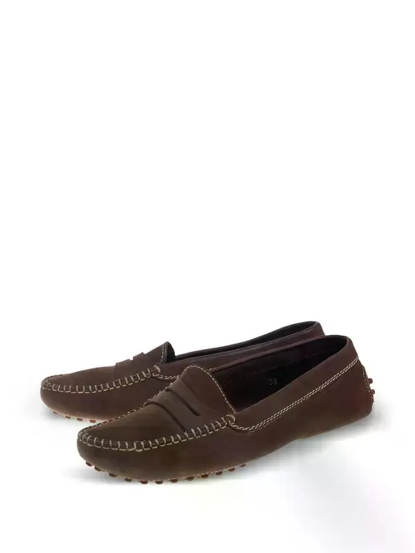 TOD'S Vintage Suede Loafers - Brown