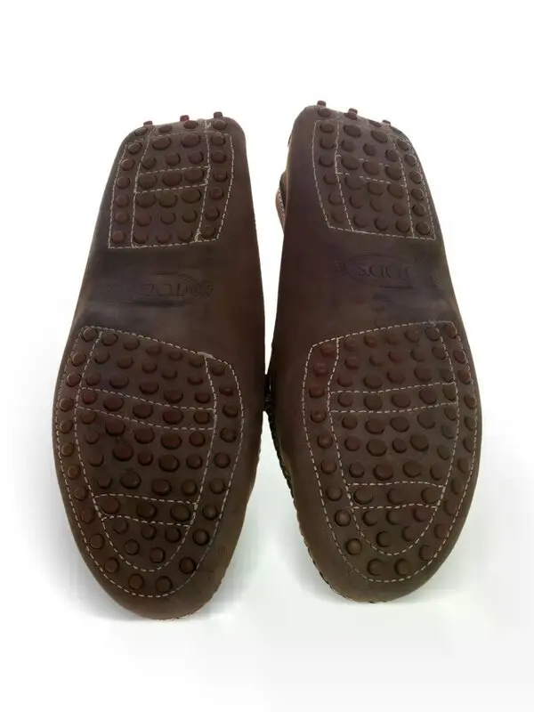 TOD'S Vintage Suede Loafers - Brown