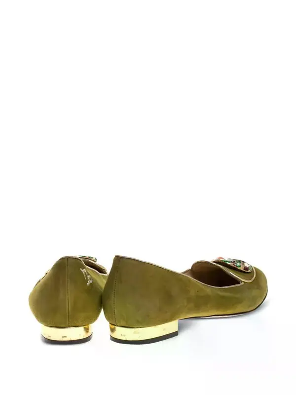 CHARLOTTE OLYMPIA Capricorn Embellished Ballet Flats - Green