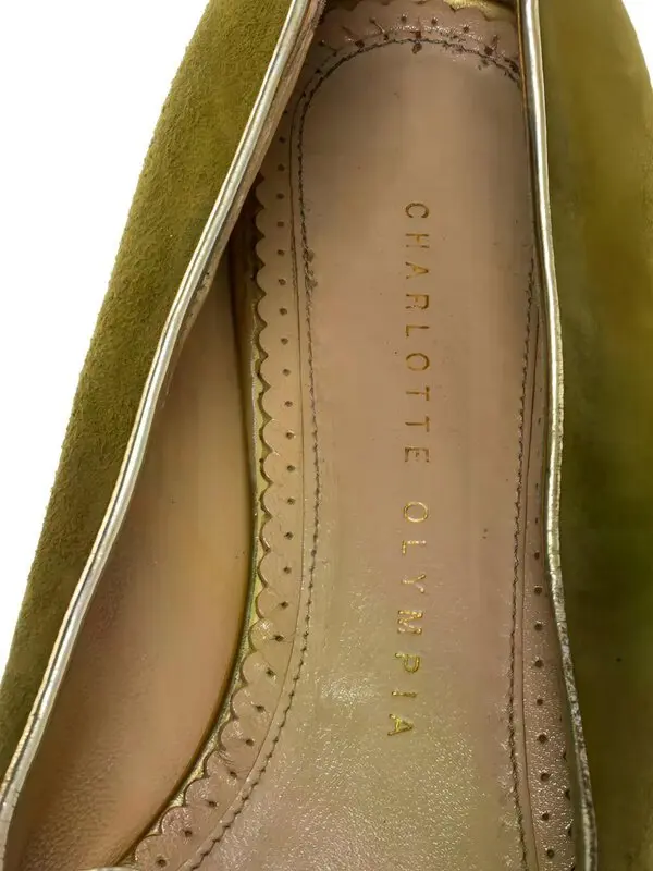 CHARLOTTE OLYMPIA Capricorn Embellished Ballet Flats - Green