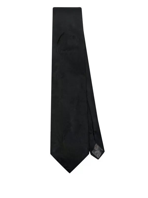 Versace 2000s Silk Tie - Black