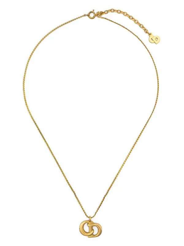 Dior 2000s Cd-pendant Polished Necklace - Gold