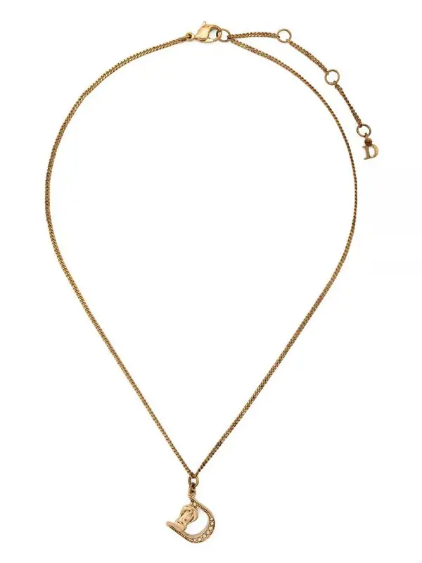 Dior 1990s Saddle Pendant Necklace - Gold