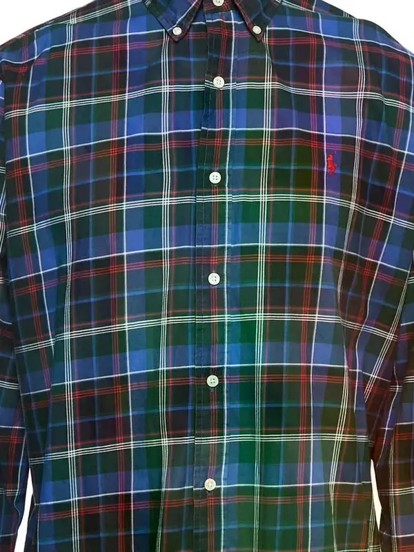 Polo Ralph Lauren Pre-owned Tartan-pattern Cotton Shirt - Blue
