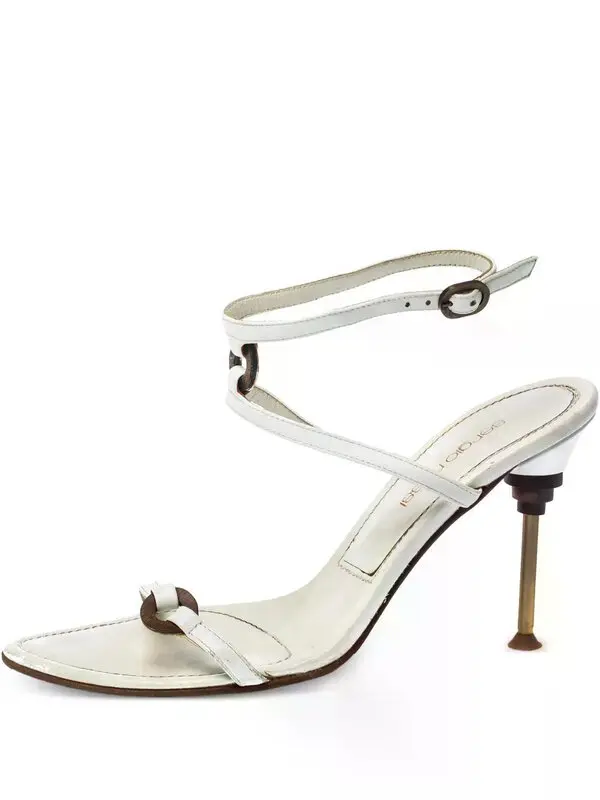 SERGIO ROSSI 95mm Leather Sandals - White