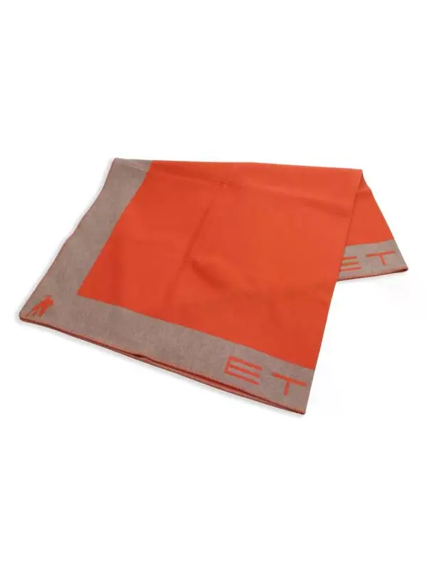 Etro 2020s Jacquard-logo Blanket - Orange