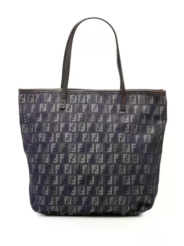 Fendi 2000-2010 Zucchino Denim Tote Bag - Blue