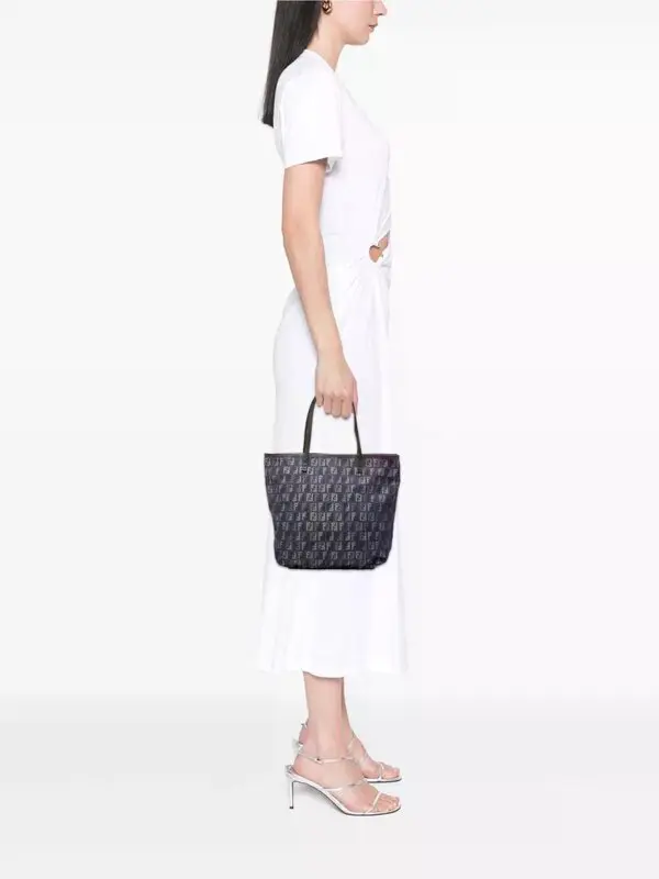 Fendi 2000-2010 Zucchino Denim Tote Bag - Blue