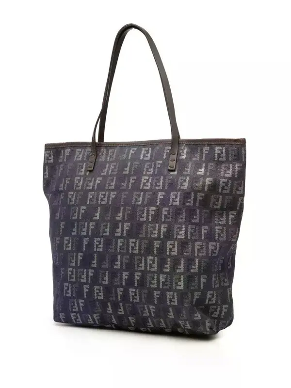 Fendi 2000-2010 Zucchino Denim Tote Bag - Blue