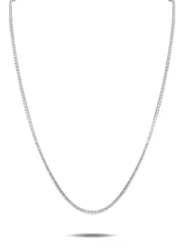 LB EXCLUSIVE 14k White Gold Diamond Tennis Necklace - Silver