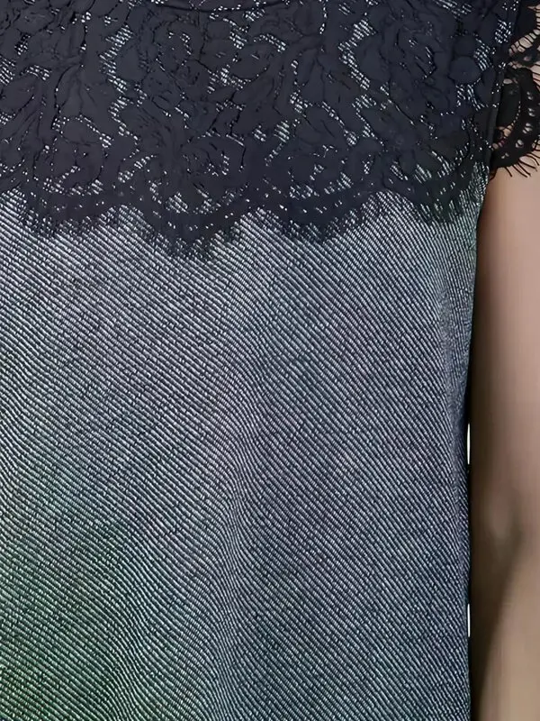 Sea Lace-neckline Dress