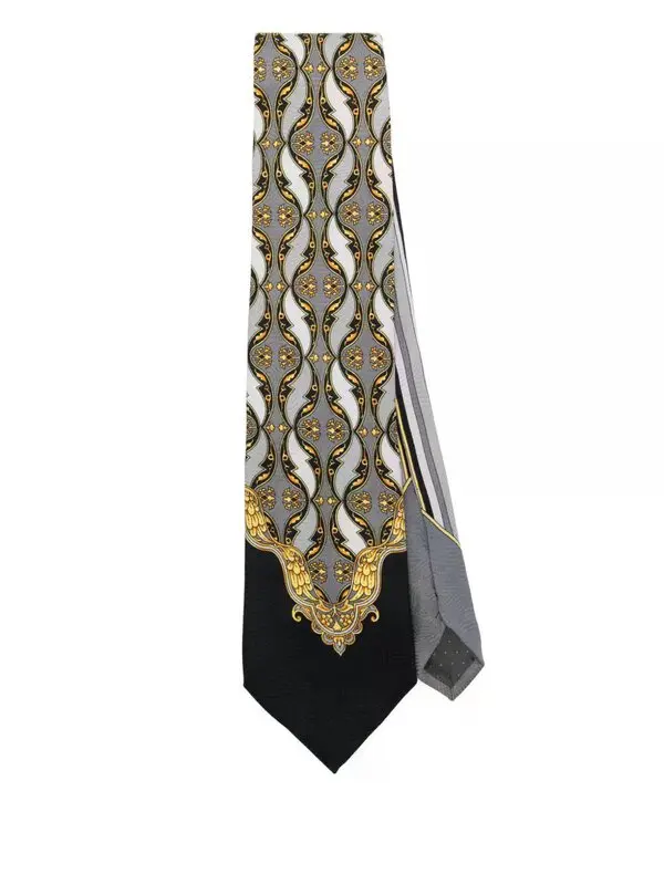 Versace 1990s Silk Tie - Grey