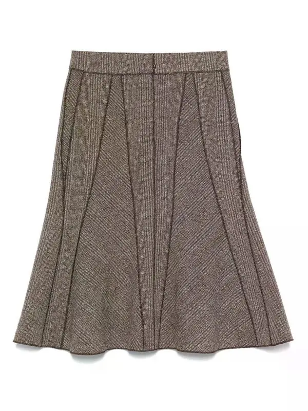 Prada 2000s Mini-check Midi Skirt