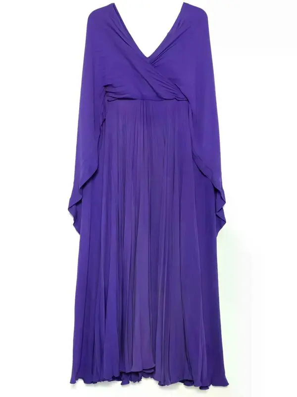 Valentino Garavani Pleated Silk-georgette Gown - Purple