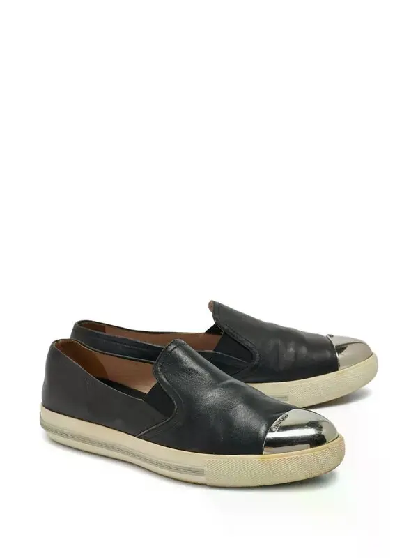Miu Miu Leather Slip-on Sneakers