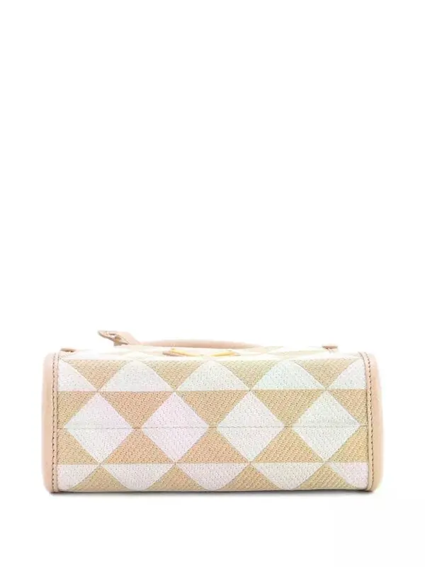 Prada Symbole Shopper Tote Jacquard Mini Crossbody Bag - Neutrals