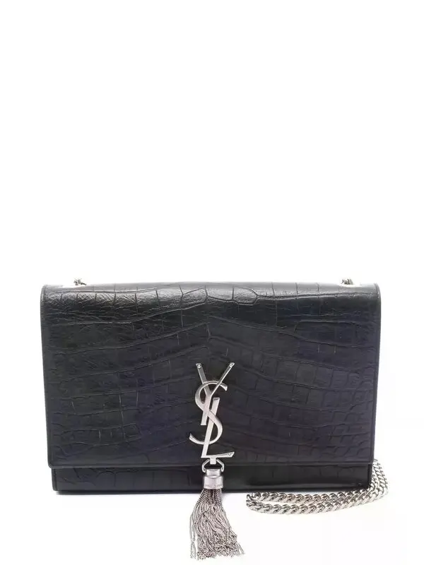 Saint Laurent Kate Medium Embossed Shoulder Bag - Black