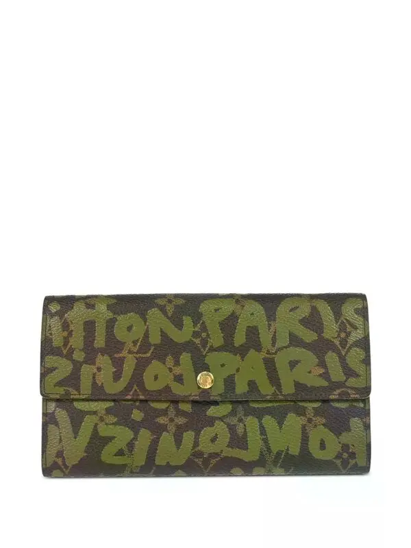 LOUIS VUITTON 2001 Graffiti Sarah Wallet - Brown
