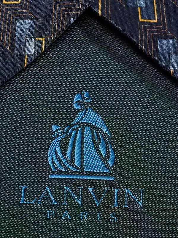 LANVIN Geometric-pattern Silk Tie
