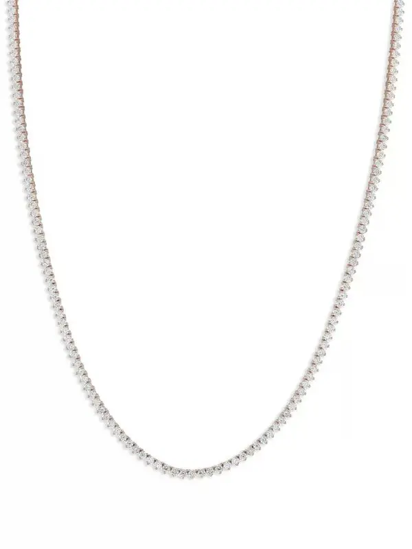 LB EXCLUSIVE 14k Rose Gold Diamond Tennis Necklace - Pink