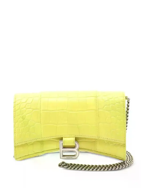 Balenciaga 10s Crocodile-embossed Wallet - Yellow