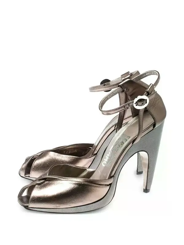 FERRAGAMO 110mm Metallic-finish Sandals