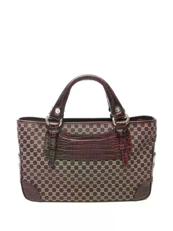 Celine Macadam Crocodile-effect Tote Bag