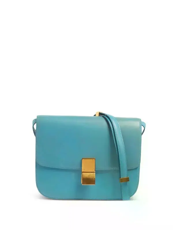 Celine Classic Box Leather Shoulder Bag - Blue