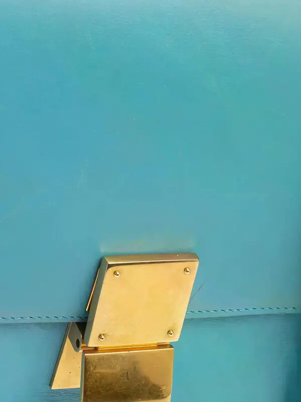 Celine Classic Box Leather Shoulder Bag - Blue