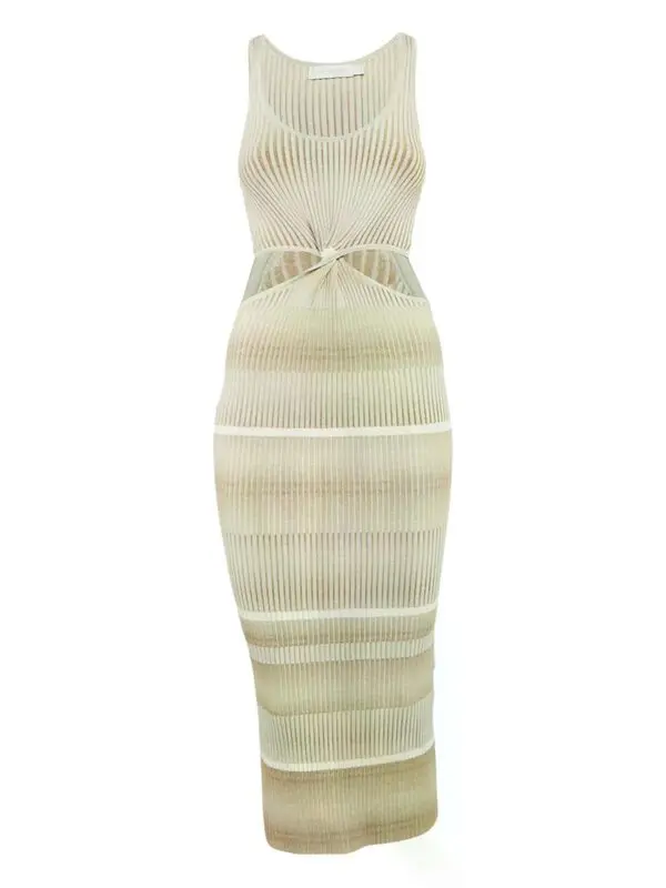 Simkhai Ribbed Knit Cutout Midi Dress